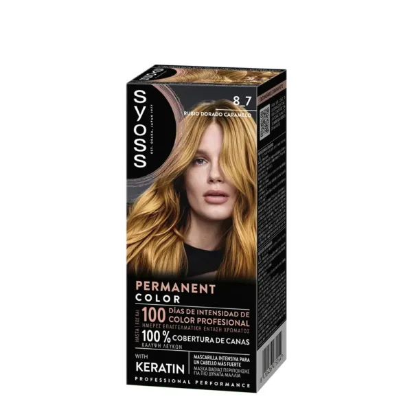 SYOSS COULEUR PERMANENTE N° 8.7 - Blond caramel doré